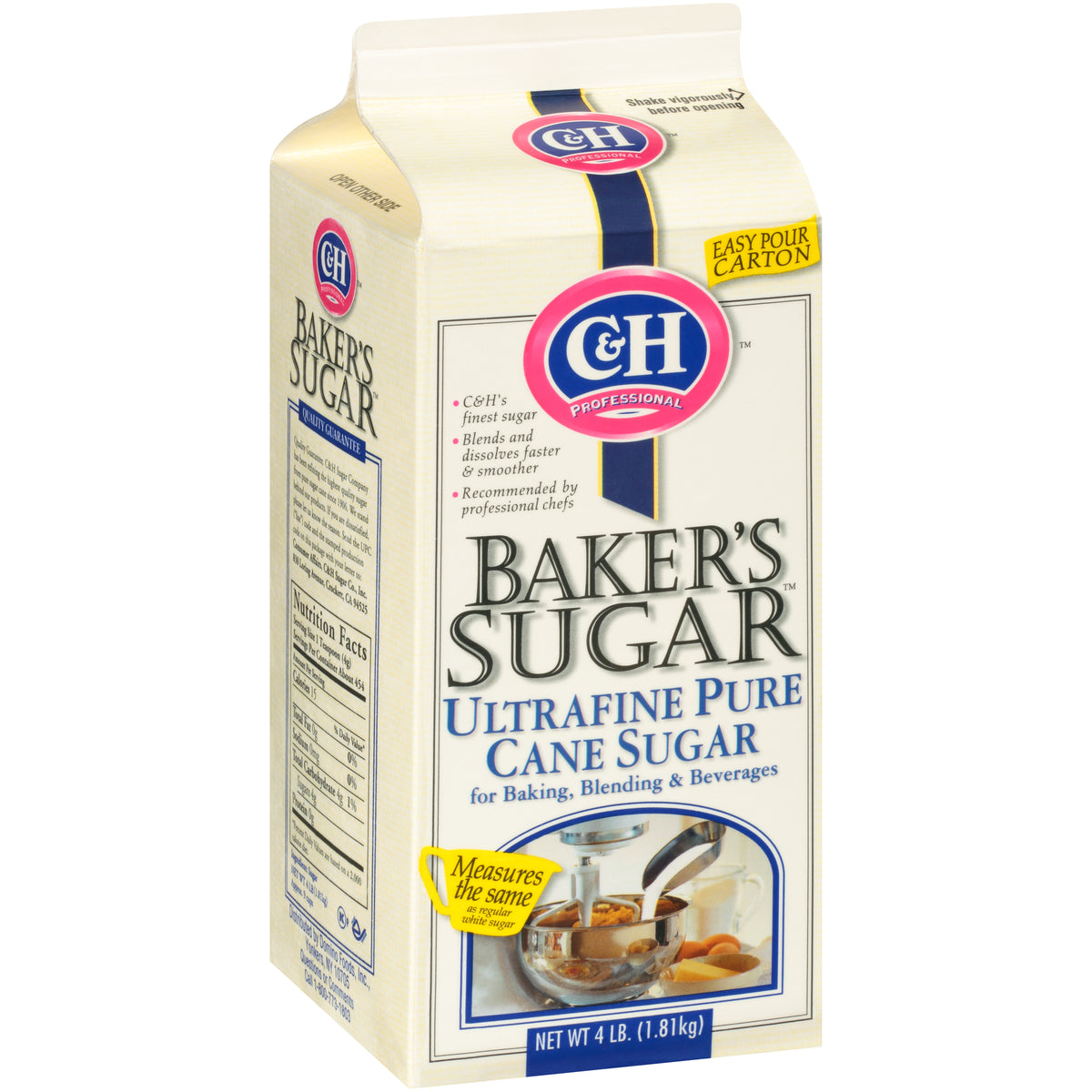 C&H Baker'S Pure Cane Ultrafine Sugar Carton 4 Lb — Mega Green Food