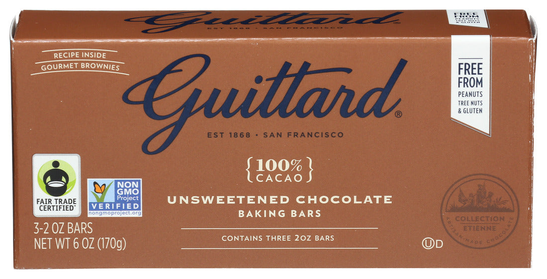 Guittard Gourmet Baking Bars - Unsweetened Chocolate 3/2 Oz — Mega ...