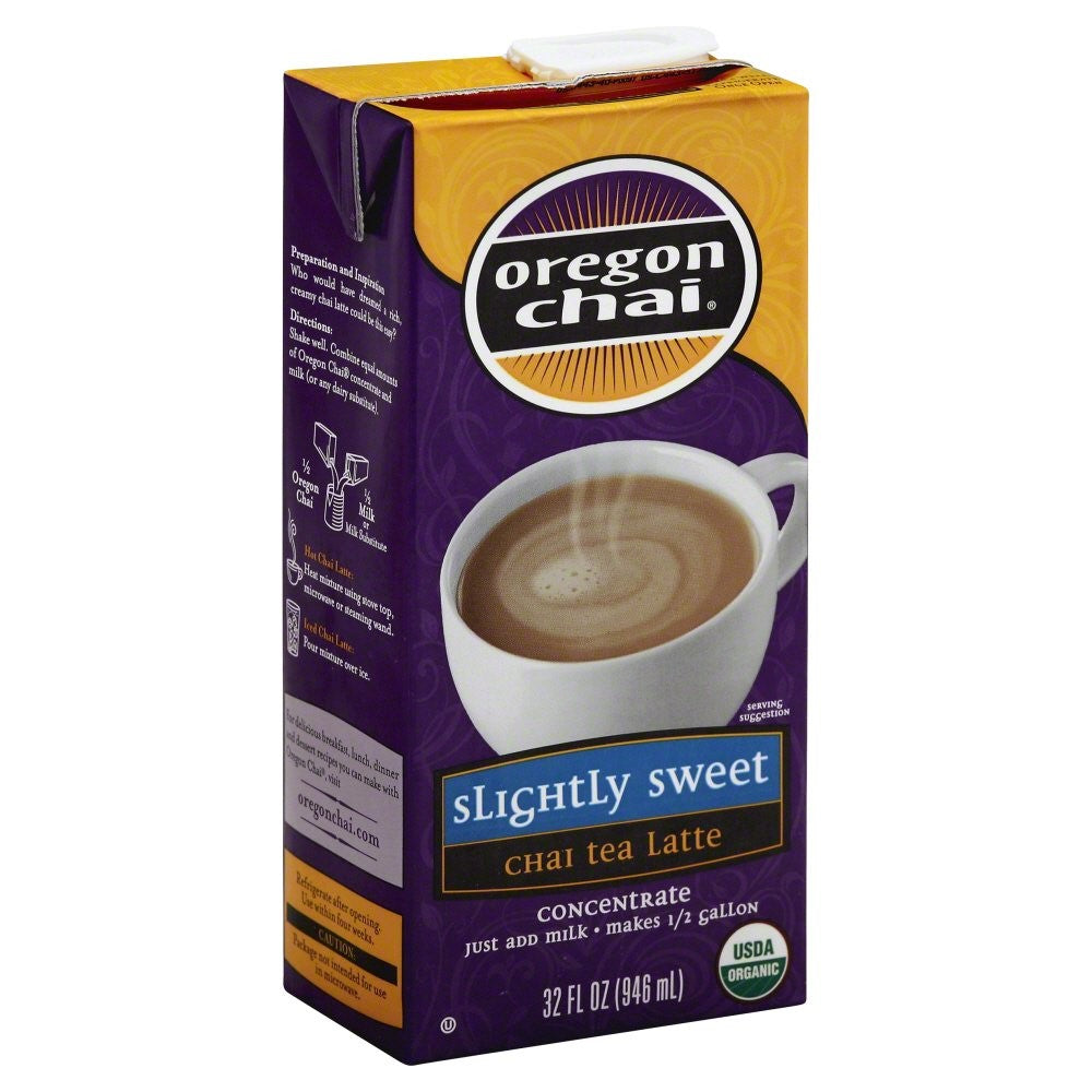 Oregon Chai Slightly Sweet Chai Tea Latte Liquid Concentrate Carton 32 ...