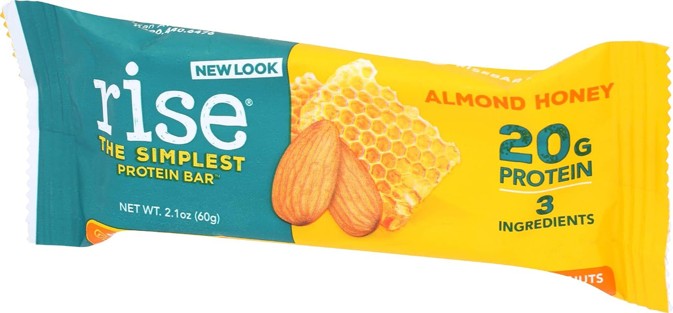 Rise Foods Protein Bar Plant Based Almond Honey 2.1 Oz — Mega Green Food