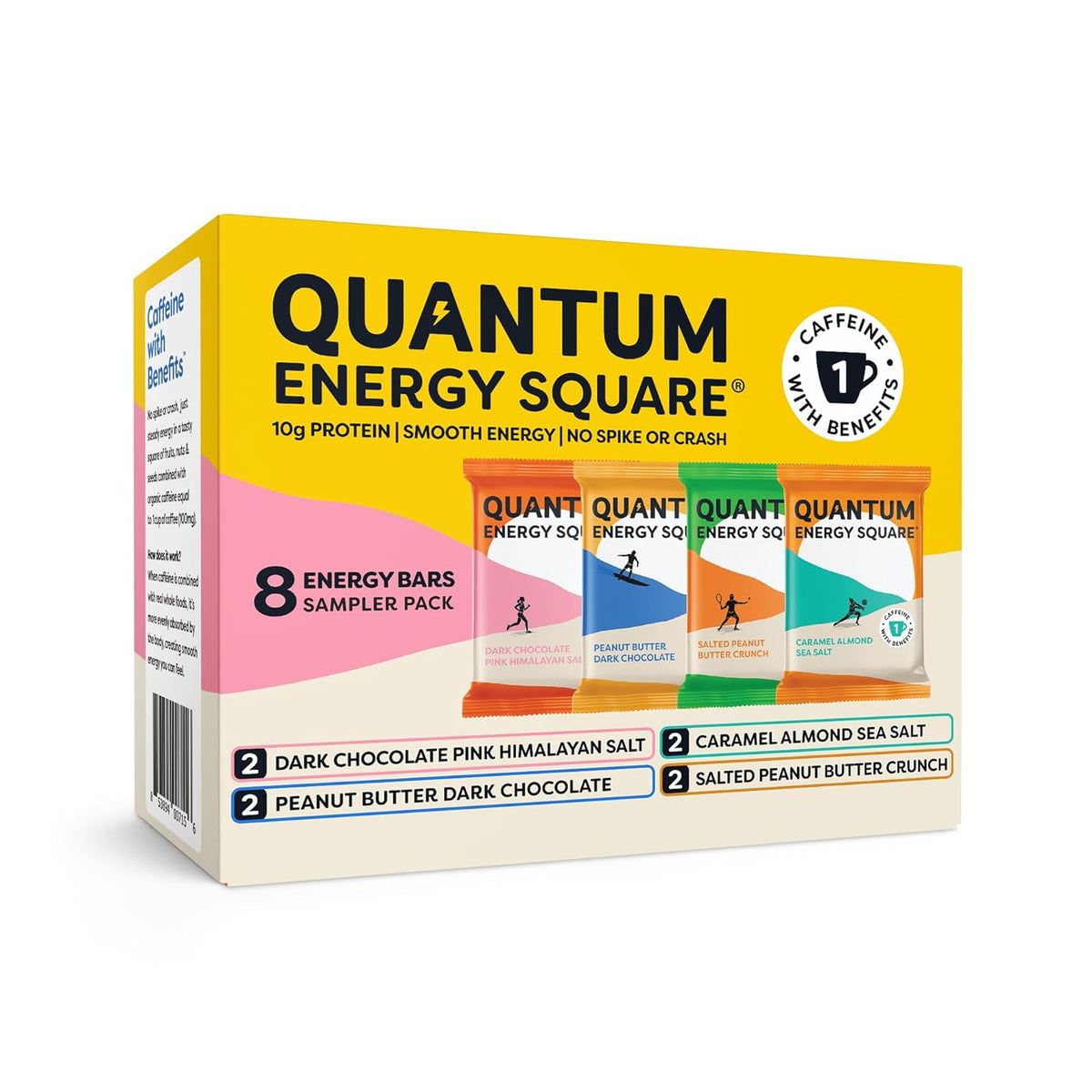 Quantum Energy Squares Bar Variety Pack 4 Flavor 8-1.69 Oz — Mega Green ...