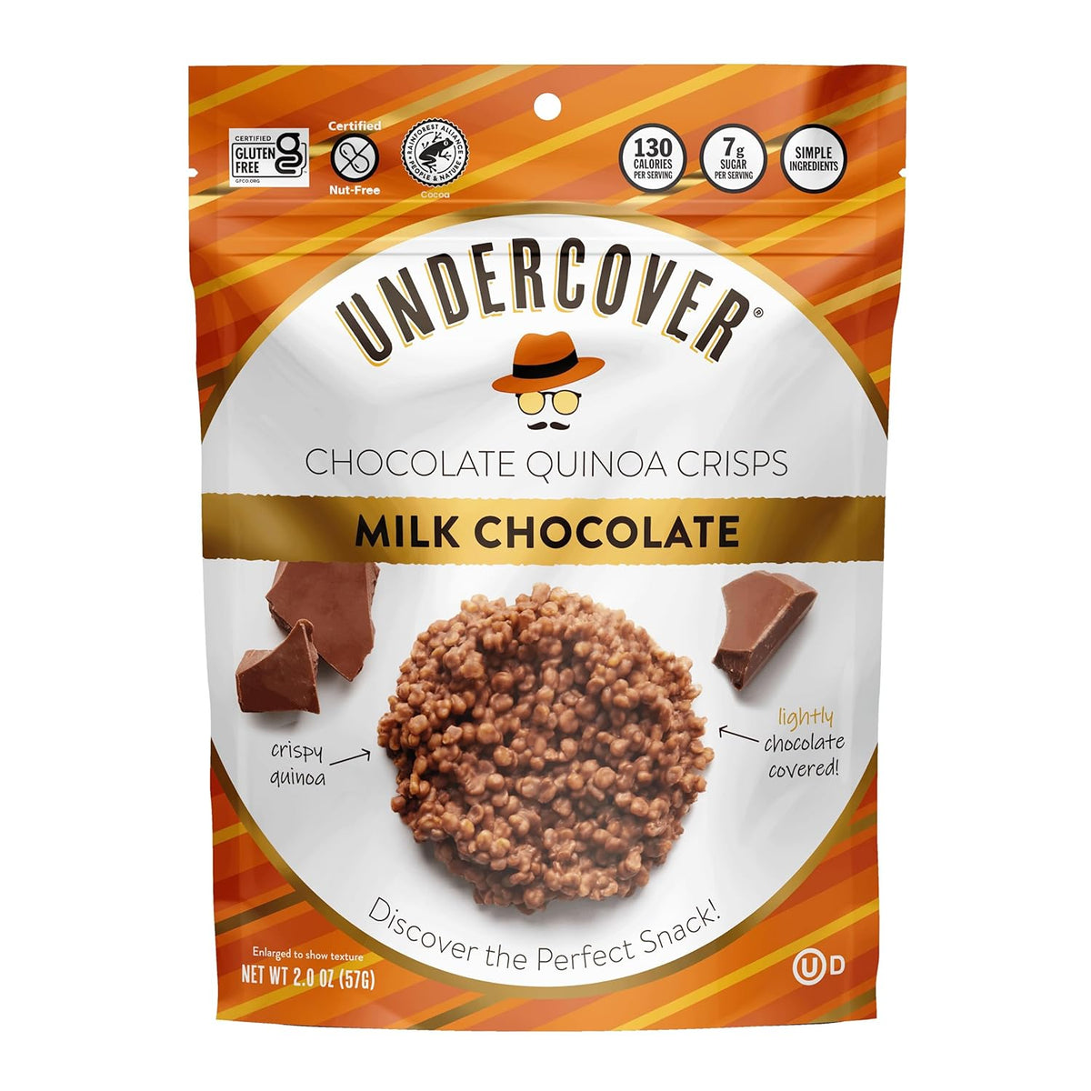Undercover Chocolate Quinoa Crisps Milk Chocolate 2 Oz — Mega Green Food
